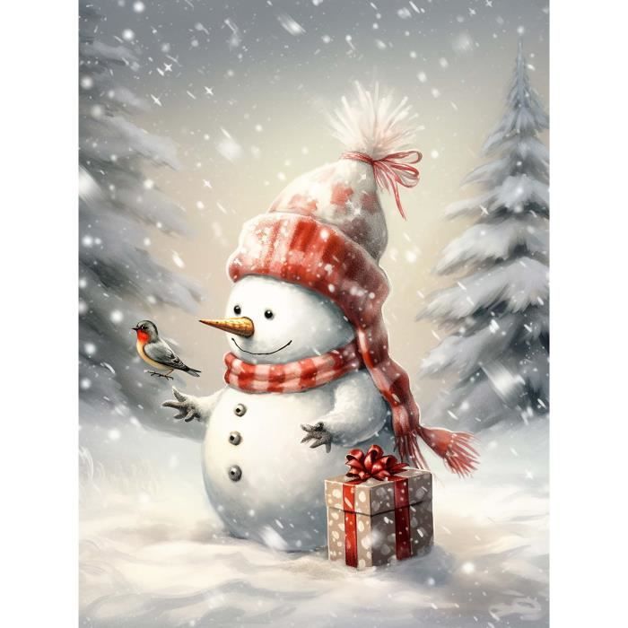 Bimkole 5D Diamond Painting DIY Kits Bonhomme de Neige, Noël Peinture D ...