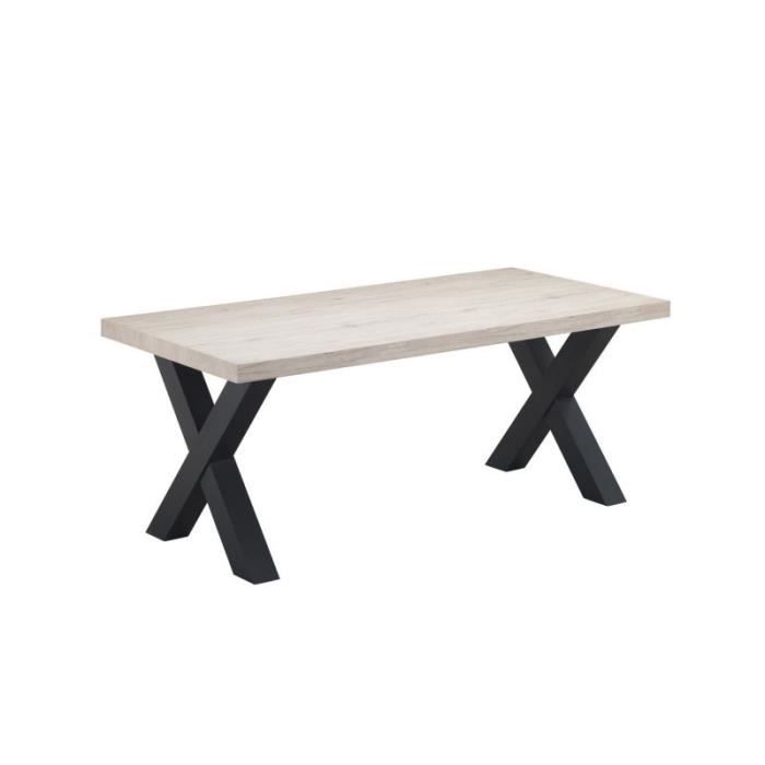 Table de salle à manger contemporaine chêne clair Dorine Table 220 cm ...