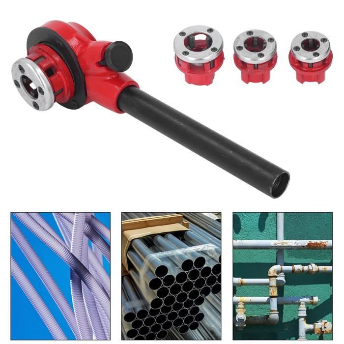 FAN-Kit d'enfilage de tuyaux 62A Kit de Filetage de Tuyau à 3 Matrices ...