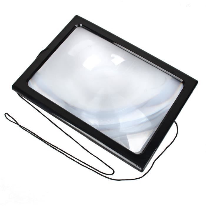 GOTOTOP loupe A4 Loupe 3x mains libres de grande page A4 avec loupe LED lumineuse lecture Gdel ...