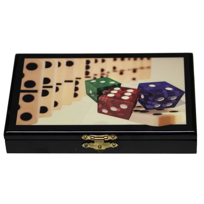 Jeu de Dominos en coffret - HOBBY CONCEPT - Motif Dés et dominos ...