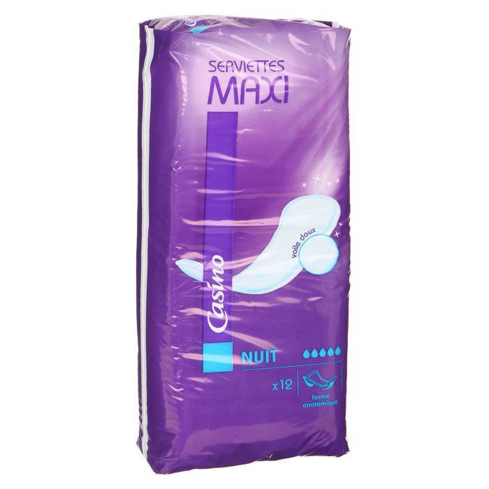 ONTEX FRANCE 12 Serviettes Maxi Nuit - Cdiscount Au quotidien