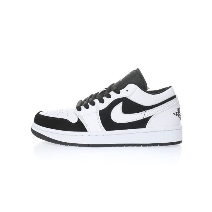 Basket AirX-JordanX 1 Low White Black Pande Femme 553560-101 Blanc ...