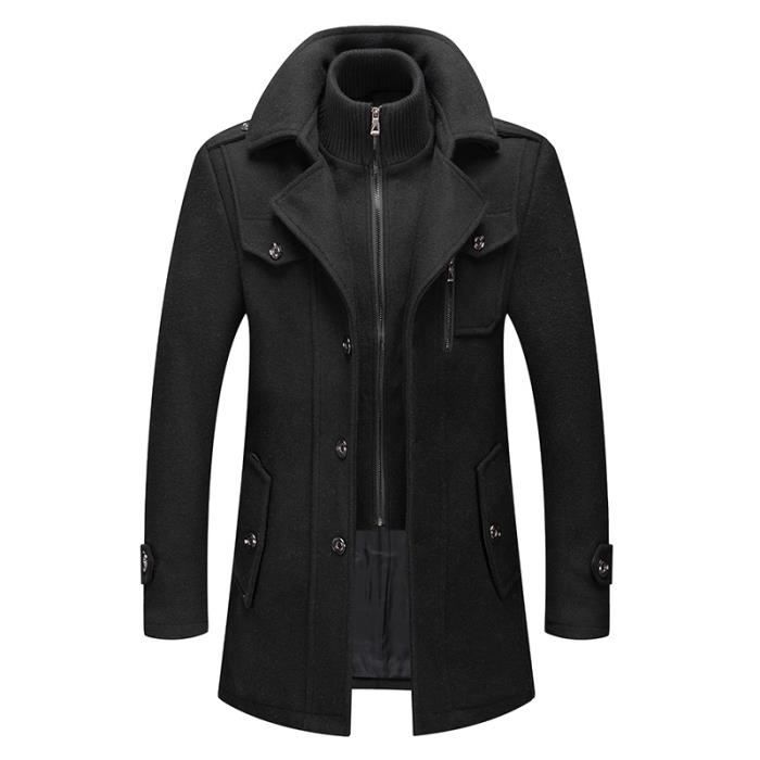 Manteau Homme Laine Hiver Chaud Trench-Coat Caban élégant Blouson Parka ... Manteau Homme Laine Hiver Chaud Trench-Coat Caban élégant Blouson Parka ...