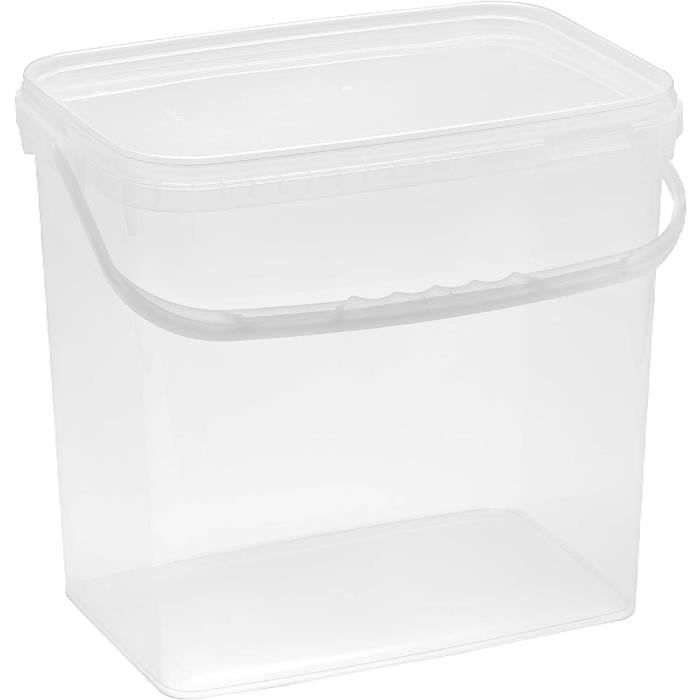 Seau plastique alimentaire -NIPTER- rectangulaire avec couvercle -10L ...