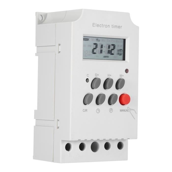 SALALIS Programmable Timer Switch 30A ON-OFF Programmateur électronique 220V - Cdiscount Bricolage