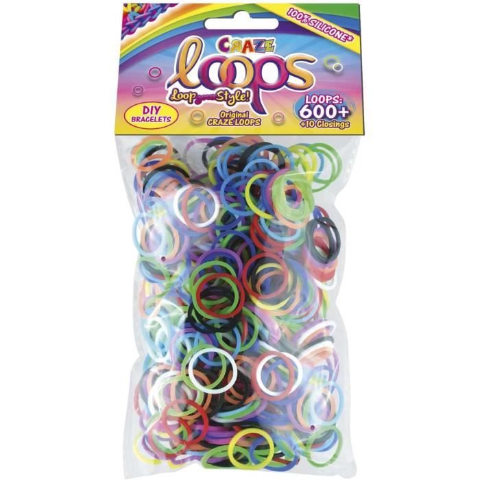 CRAZE LOOPS Elastique Bracelet Sachet de 600 Elastique pour Bracelet ...