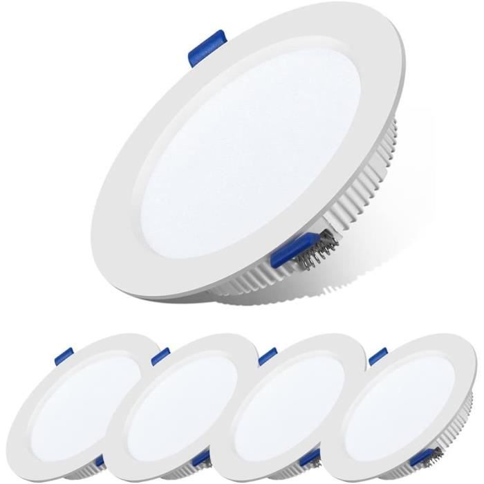 Lot De 5 Spots Encastrables À Led, Garniture De Déflecteur De Plafonnier Encastré À Led Ultra ...