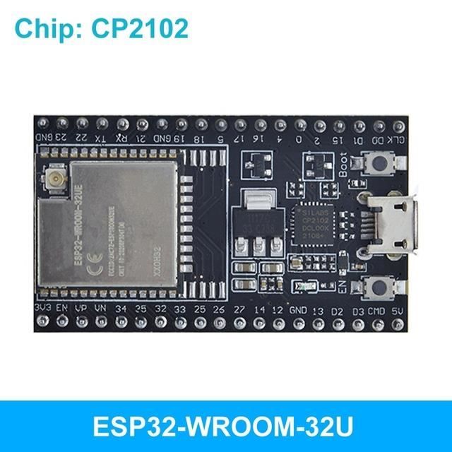Circuits intégrés,ESP32-WROOM-32U--Carte de développement ESP32 WiFi + Bluetooth consommation ...