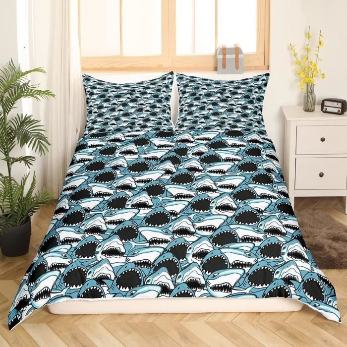 Shark Housse De Couette La Mer Sea Animaux Parure De Lit 220X240Cm Sea Sous Marin World Sets De ...