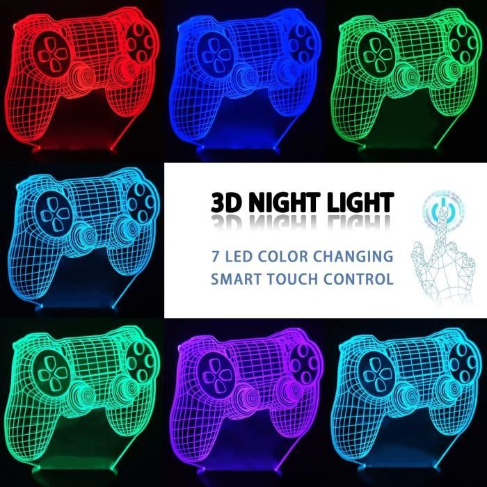 3D Lampe Ps4 Lumières Icones Lampe Gamer Avec Télécommande - 16 ...