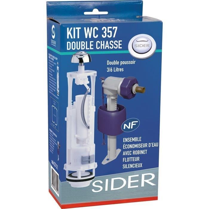 Mécanisme chasse d'eau et robinet - Kit 357 - Poussoir double débit ...