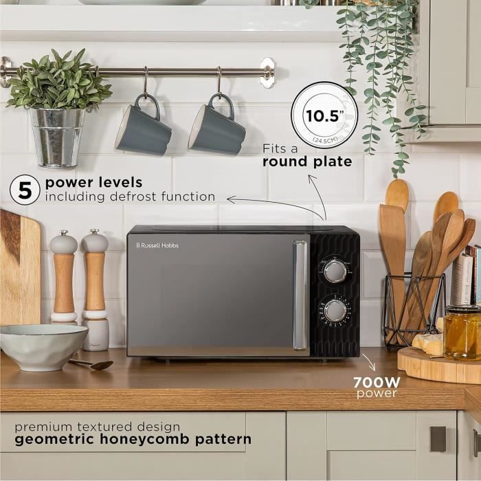 Honeycomb Rhmm715B Micro-Ondes Manuel 17 Litres 700 W Noir 5 Niveaux De ...