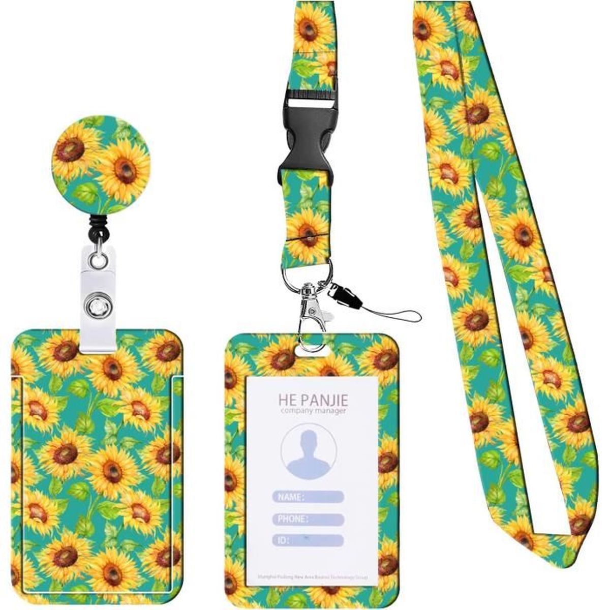 Collier Porte Carte, Porte Badge, Porte Badge Tour De Cou, Avec Cordon ...