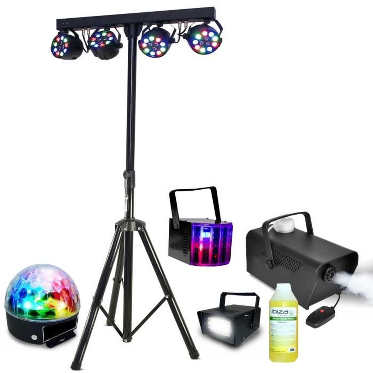 Pack Pied Lumière Portique DJ BOOST-LIGHT70 4 Projecteurs - Machine ...