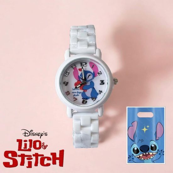 Montre Stitch Quartz Disney Lilo et Stitch blanche + Sac Collector ...