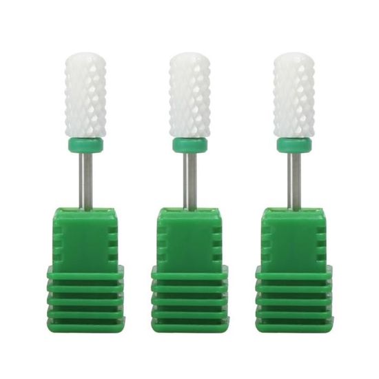 Set de 3pcS Céramique Forets Embout À Ponceuse Ongles Limer Outils pour ...