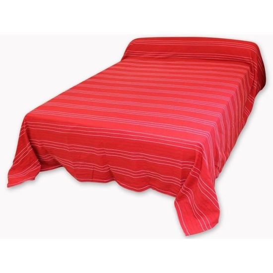 Couvre-lit ALLAN Rouge 220x240 cm - Cdiscount Maison