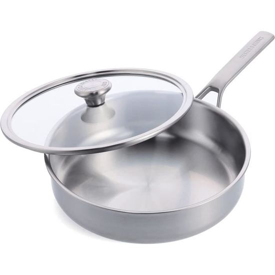 Merten Storck Tri-Ply Stainless Steel, Sauteuse Jumbo de 26 cm-3,4 l en ...