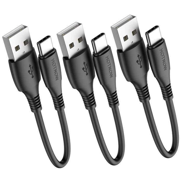 Câble USB C Court 15cm 3 Pcs, USB Type C Chargeur Rapide Cordon pour ...