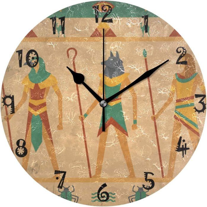 Peinture Murale Egypt Pendule Murale Décoratif Moderne Horloge De Mur ...