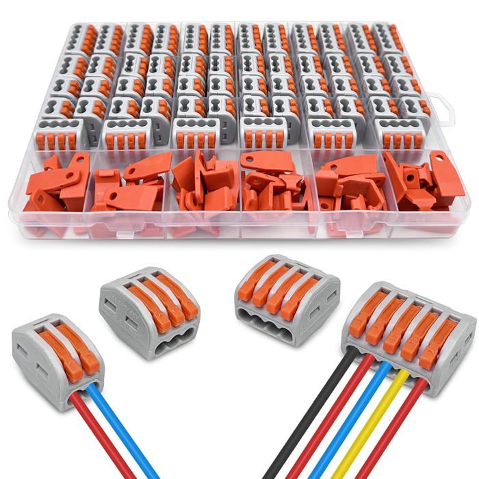 54 pièces Connecteurs Électriques, Connecteurs de Fil Compacts Avec ...