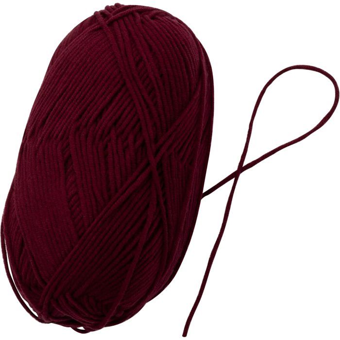 Pelote de fil à tricoter 100 g couleur bordeaux en 100% acrylique ...