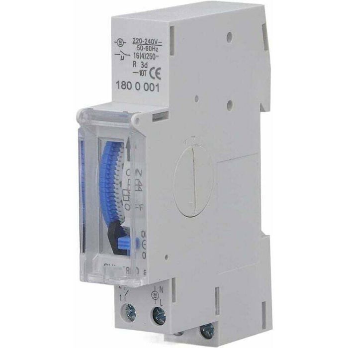 Tigrezy Minuterie Mécanique, AC 220-240V 24 Heures 15 Minutes 96 ...