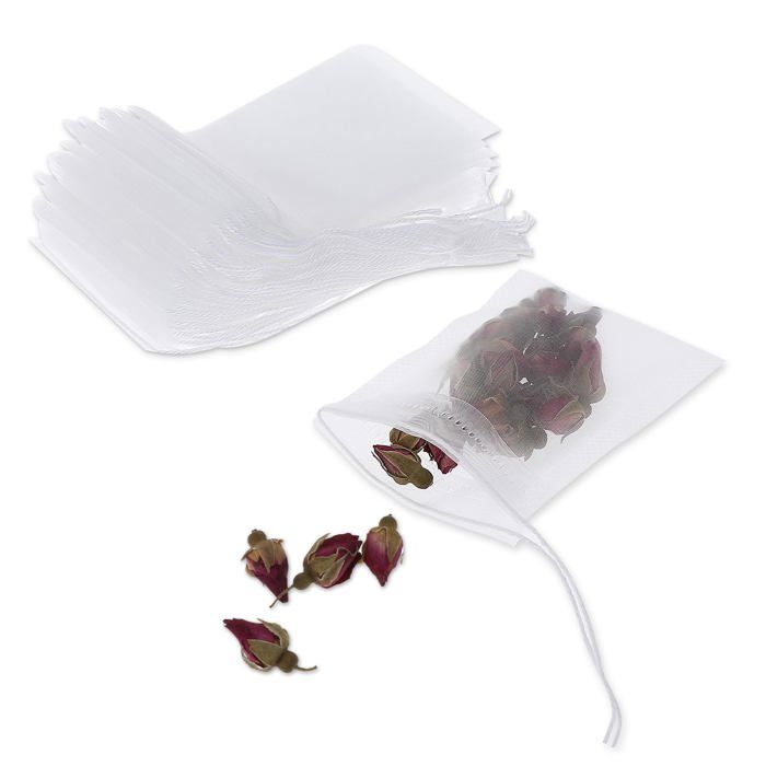 100 Sachets à Thé Jetables 6x8cm avec Cordon Serrage - Filtre Thé en ...