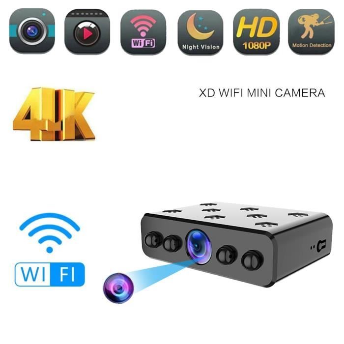 Mini caméra ip Wifi HD 4K 1080P, Vision nocturne, détection de ...