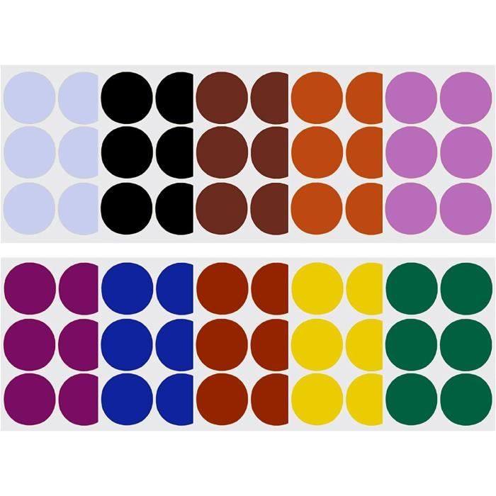 Gommettes Étiquettes Autocollantes Rondes 10 Couleurs Environ 5cm (50mm ...