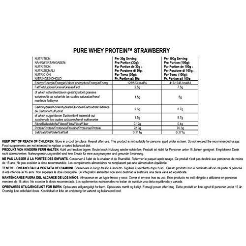 BULK POWDERS Pure Whey Protéine, Fraise, 2,5 kg - BPB-WPC8-STRA-2500 ...