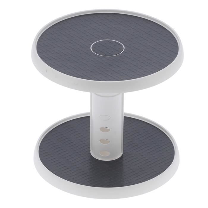 Fdit étagère réglable en hauteur Plateau tournant à 2 niveaux ...