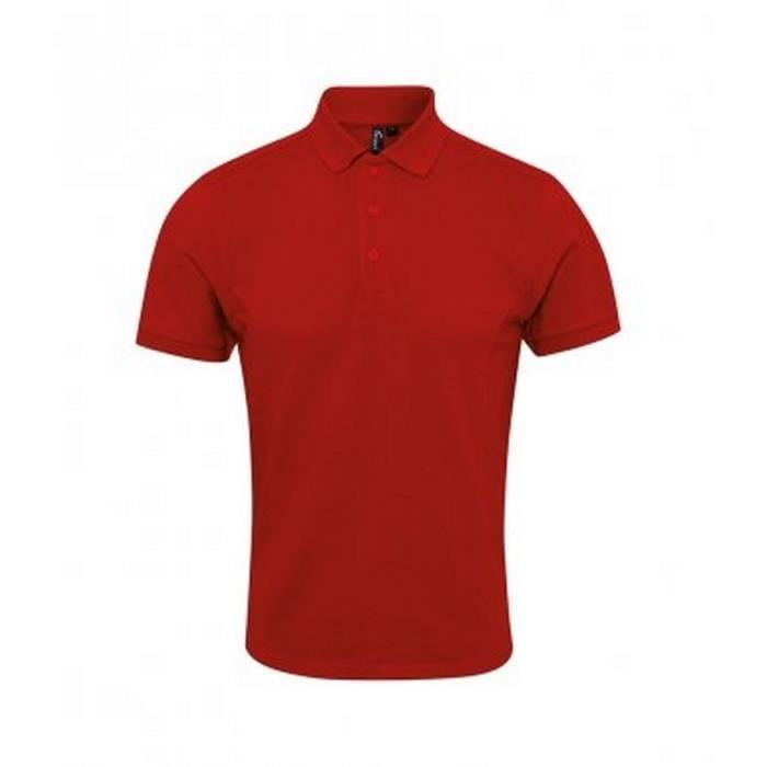 T-shirt POLO Homme - Premier - Rouge - Manches courtes - Col polo ...