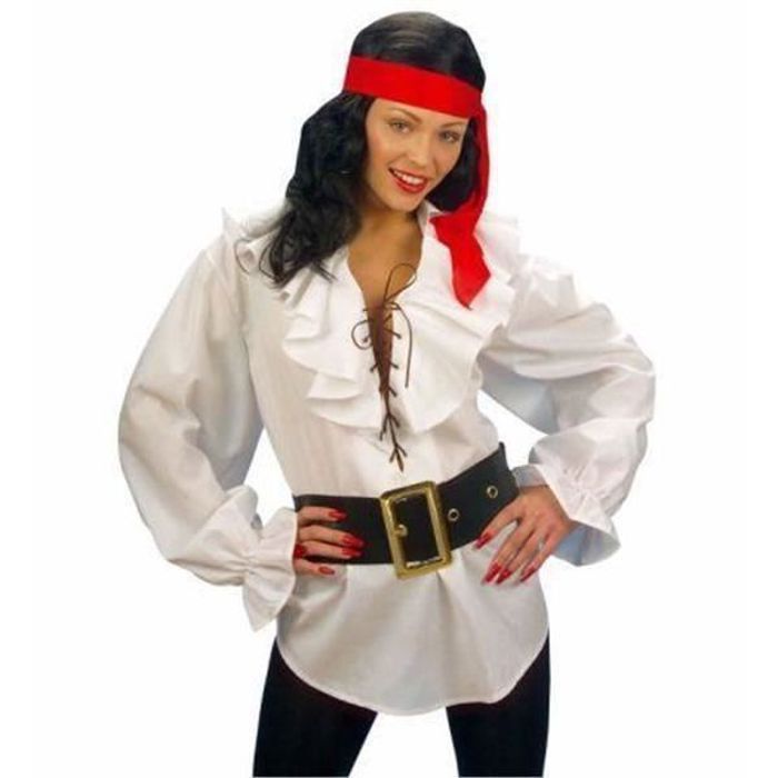 Chemise blanche à jabot pour deguisement Pirate, Renaissance ...
