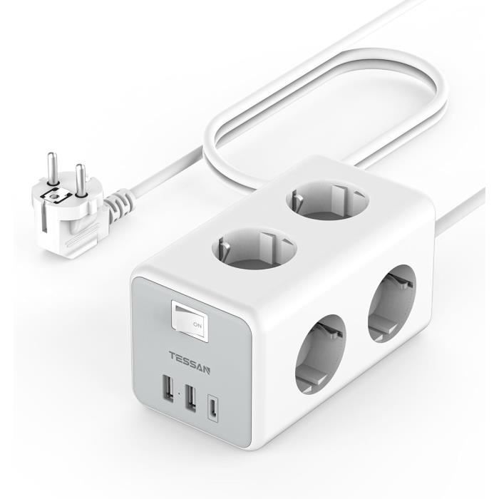 6 Prises Multiprise Usb C, Prise Multiple Avec Rallonge Electrique 3M ...