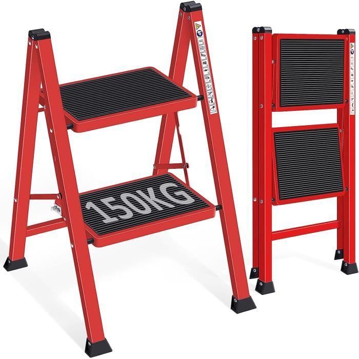 Kingrack 2 Step Ladder, escabeau avec Mains courantes, Tabouret Pliant ...