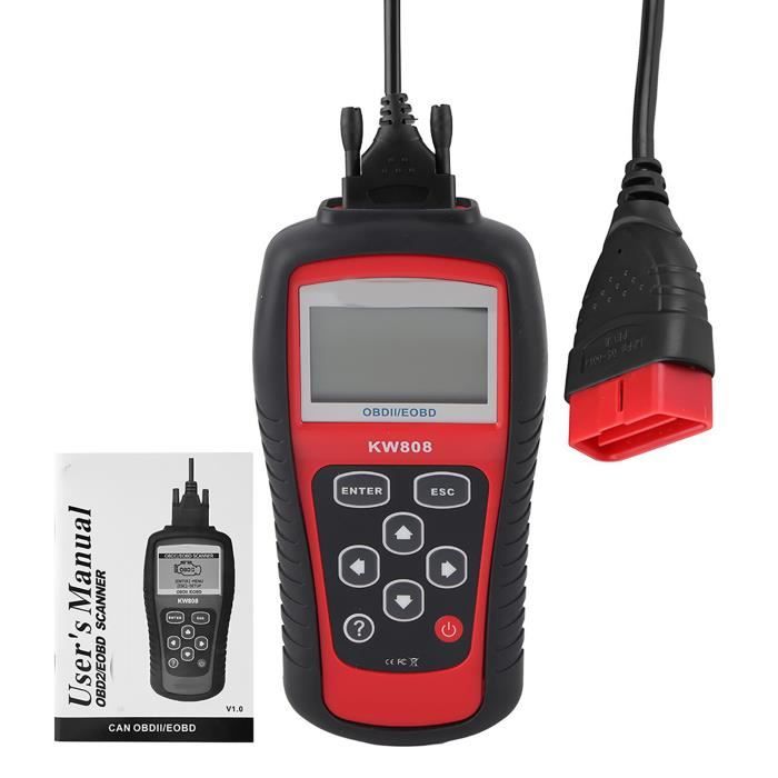 Testeur de diagnostic automatique KW808 OBDII EOBD lecteur de voiture ...