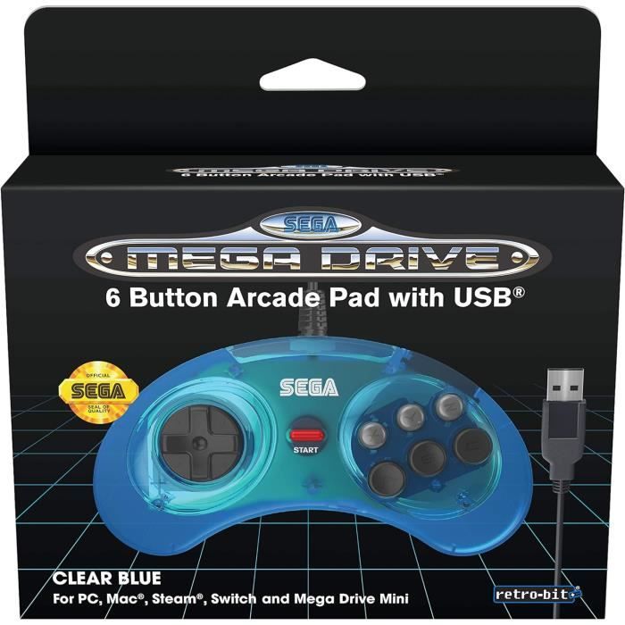 Manette Sega Mega Drive 6 Touches À Port Usb Mega Drive Mini Console-Pc ...