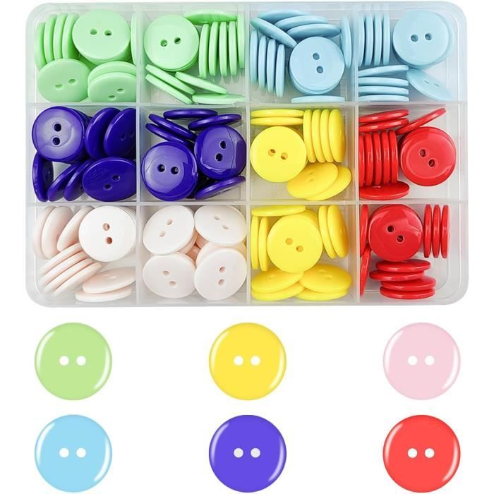 Bohoary 150 Pièces 18Mm Résine Ronds Boutons Mercerie,Bouton Couture ...