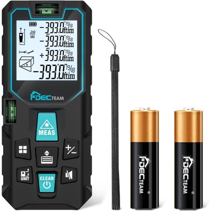 Télémètre Laser 120m, Mètre Laser Numérique ±2.5mm avec Rétroéclairage ...