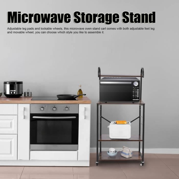 YOSOO Support de rangement pour micro-ondes avec roulettes tagère de ...