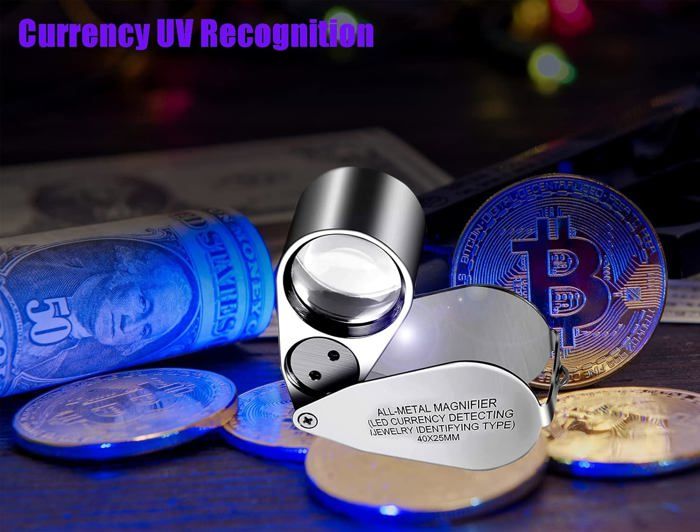 Loupe Bijoutier 40X, Loupe De Poche En Acier Inoxydable Pour Diamants ...