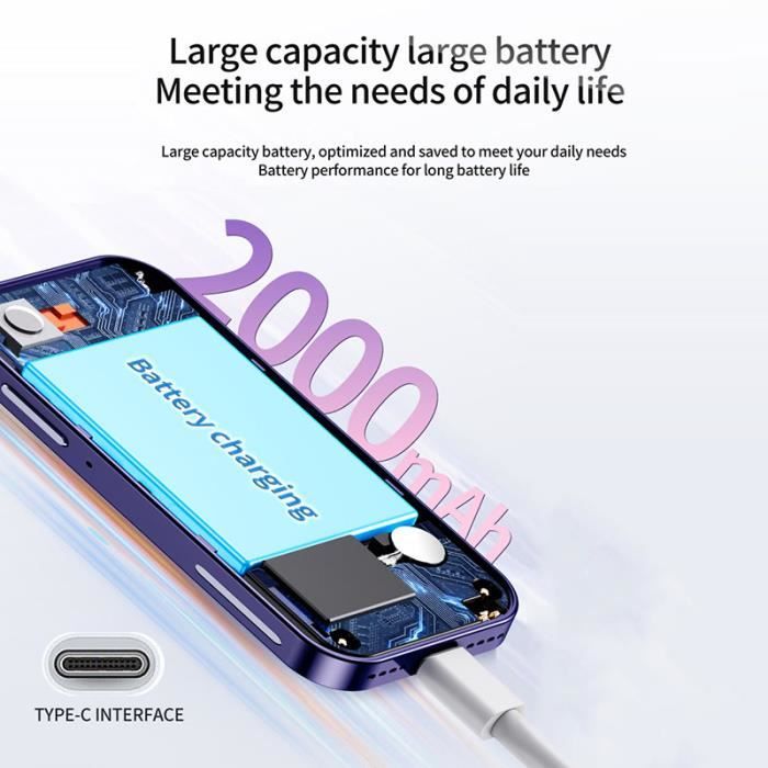 XS15 PRO 4G Mini Smartphone 3,0 pouces Android 9.0 Quad Core RAM 2Go ROM 16Go 2000 mAh Face ID ...