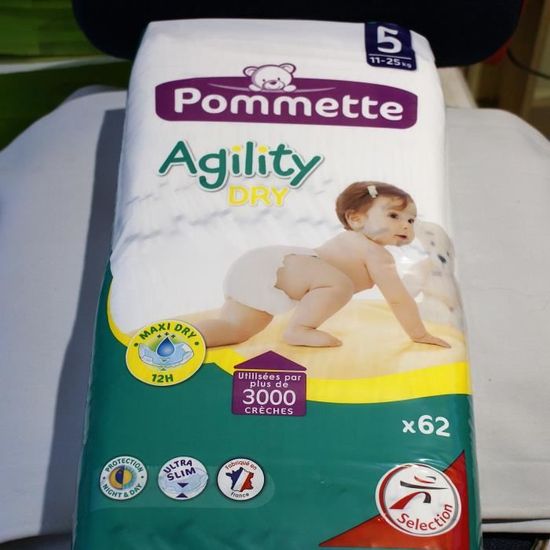 Lot de 62 couches Agility Dry Pommette N°5 - New Quality - Bébé ...