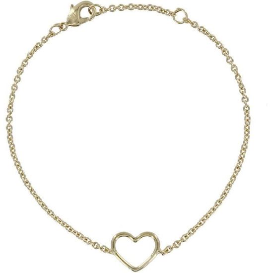 LES POULETTES BIJOUX - Bracelet Plaqué Or Coeur Ajouré100 - Achat ...