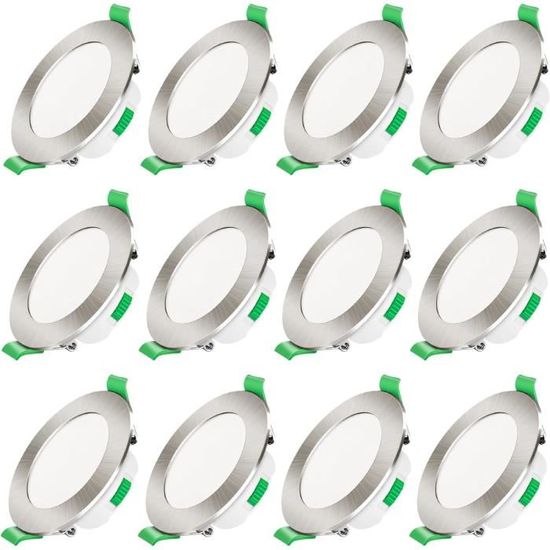 ALUSSO Spot LED Encastrable Ultra Plat Dimmable 230V 7W Spot Plafond 3000K 4000K 6500K Étanche ...