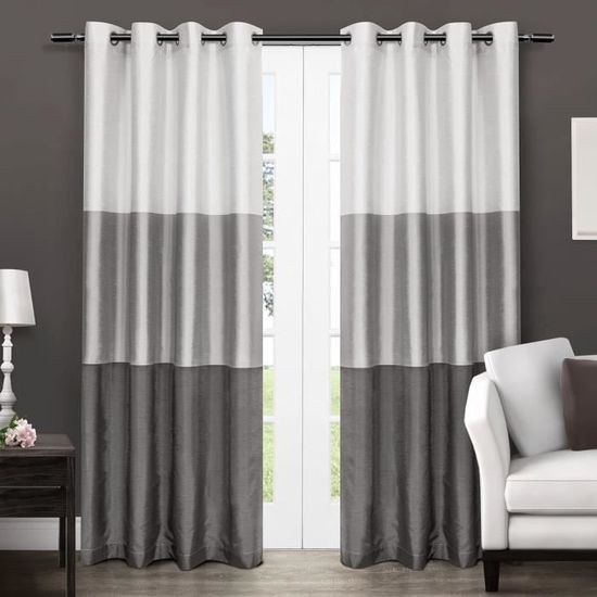 Exclusif Maison Rideaux Exclusif Maison Chateau rayés Grommet Top ...