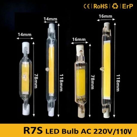AMPOULE HALOGENE,Natural Light-40W 118mm-220V--Tube en verre LED R7S ...