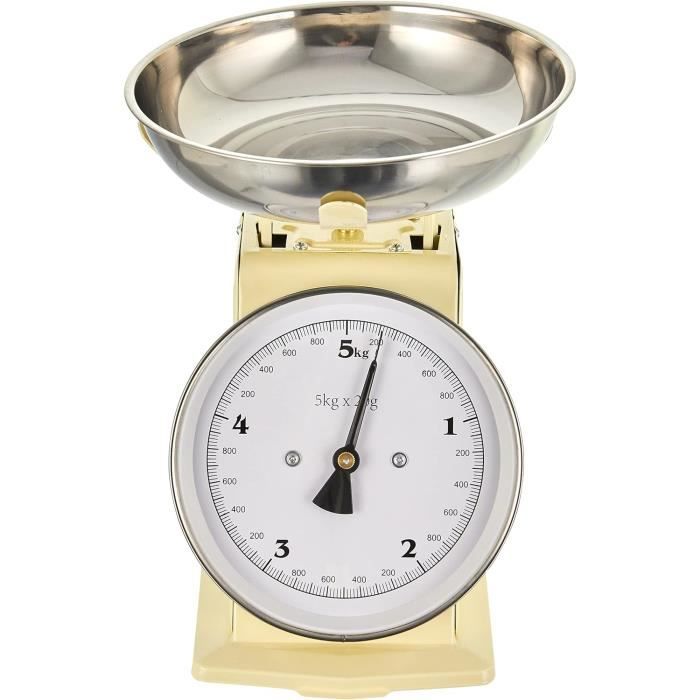 Balance de cuisine rétro | Plateau de pesée en acier inoxydable avec ...